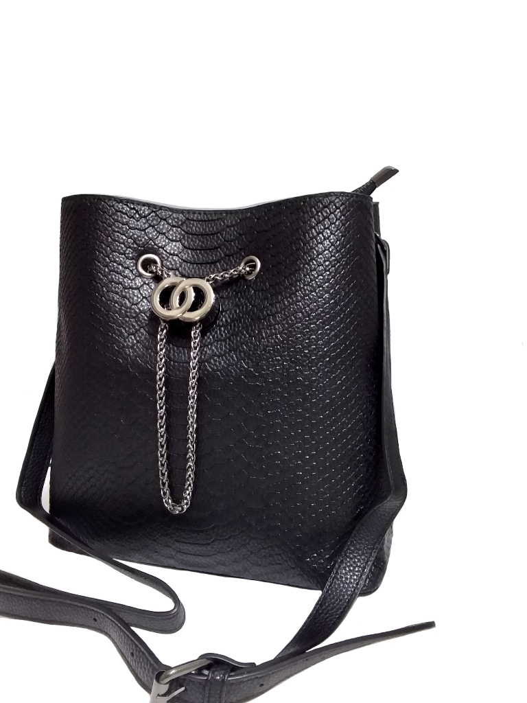 ΓΥΝΑΙΚΕΙΑ ΤΣΑΝΤΑ ΩΜΟΥ SNAKE LEATHER ΜΑΥΡΗ - etsantaki.gr